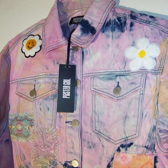 POSTER GIRL | Jeans | Poster Girl Tie Dye Crop Denim Jacket | Poshmark